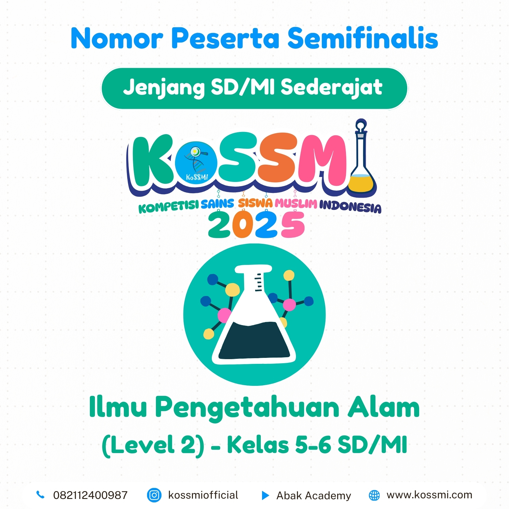 Nomor Peserta Semifinalis KoSSMI 2025 – Jenjang SD/MI Sederajat ...